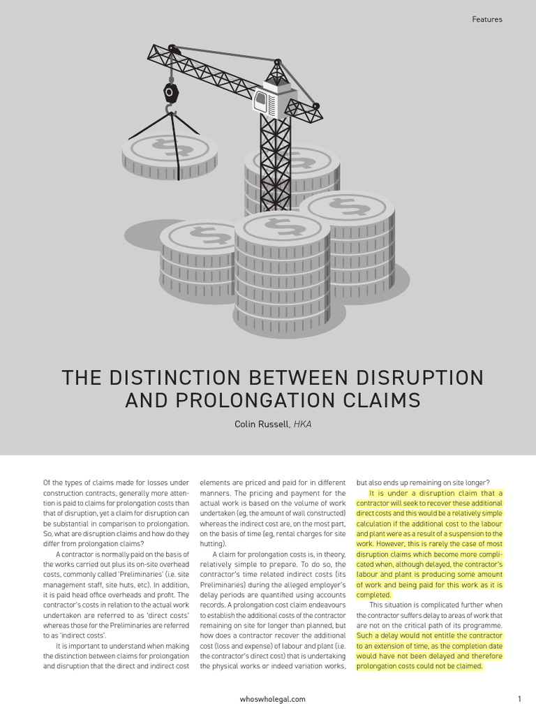 FEATURE - Disruption and Prolongation Claims Final Version | PDF ...