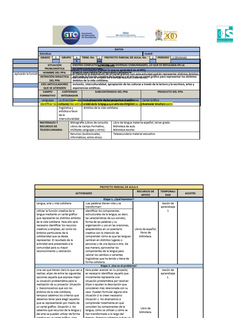 LENGUAJES PP6 Tercero | PDF | Aprendizaje | Comunicación humana