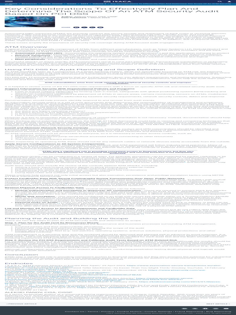 ATM Security Audit Planning Essentials | PDF | Automated Teller Machine ...