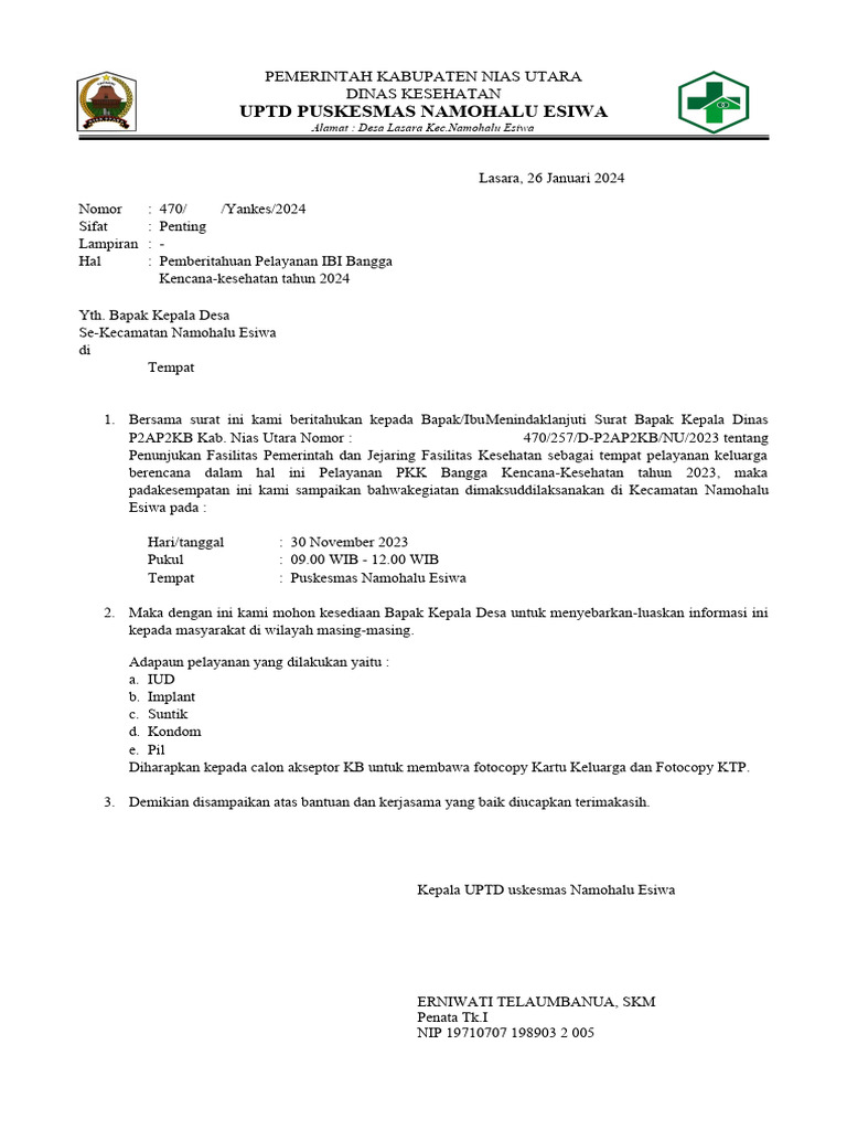 Surat KB Januari 2024 | PDF