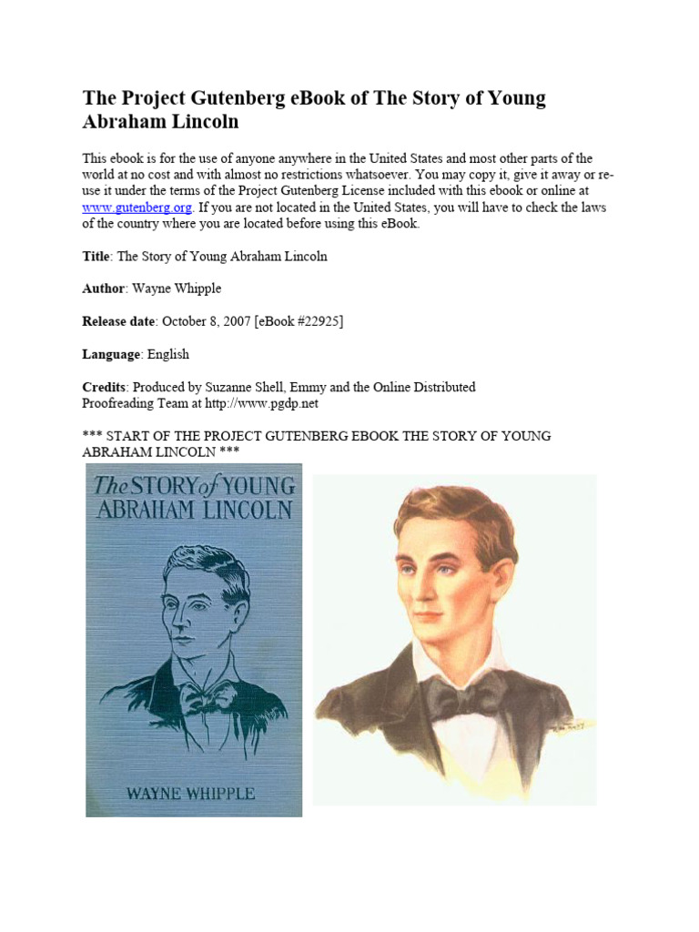 The Story of Young Abraham Lincoln | PDF | Abraham Lincoln