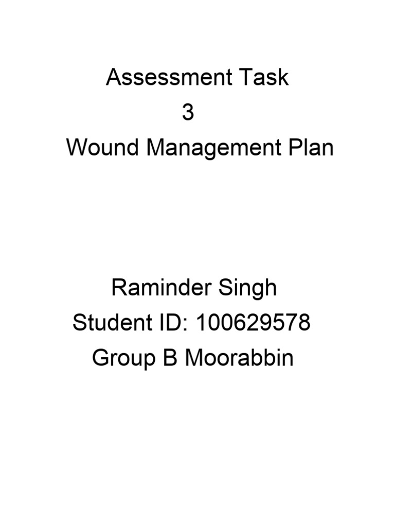 Wound management plan | Download Free PDF | Wound | Healing