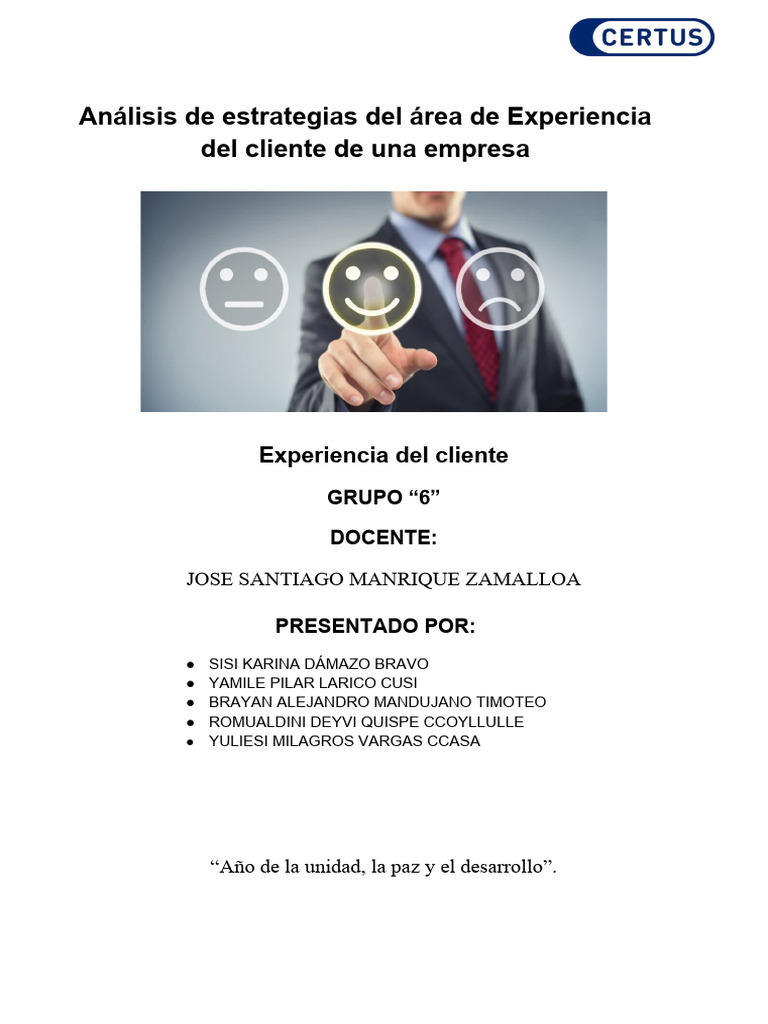 Experiencia Del Cliente - Grupo 6 | PDF | Telecomunicaciones | Internet
