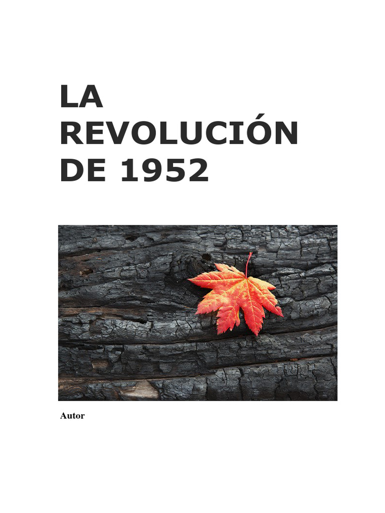 La Revolución De 1952 Autor Pdf