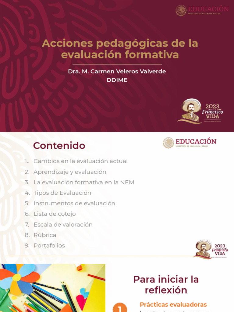 Acciones pedagógicas de la evaluación formativa por Dra. Maria Carmen Veleros Valverde 1 | PDF ...