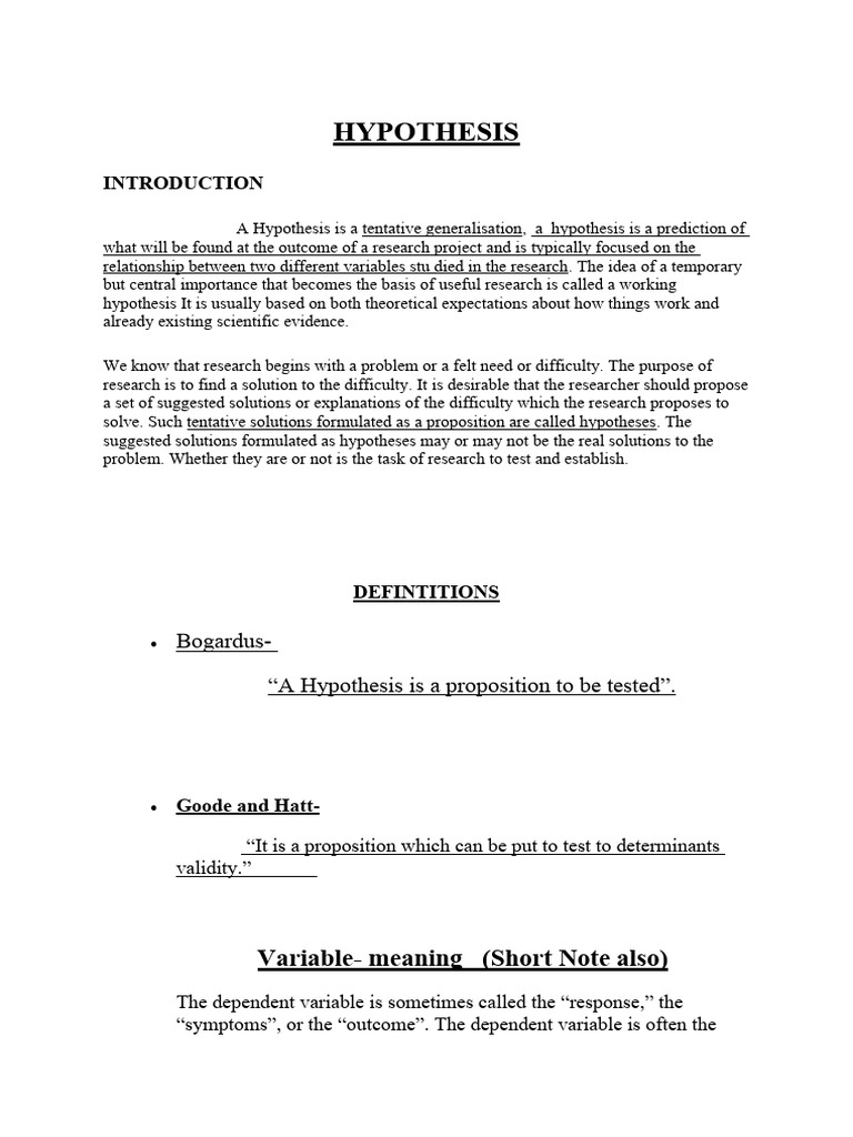 Hypothesis | PDF | Hypothesis | Theory