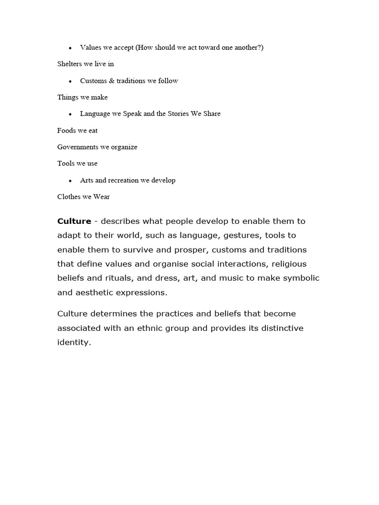 Cultural Elements and Identity | PDF