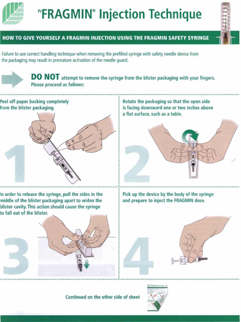 Dalteparin:Fragmin Injection Technique | Download Free PDF | Injection ...