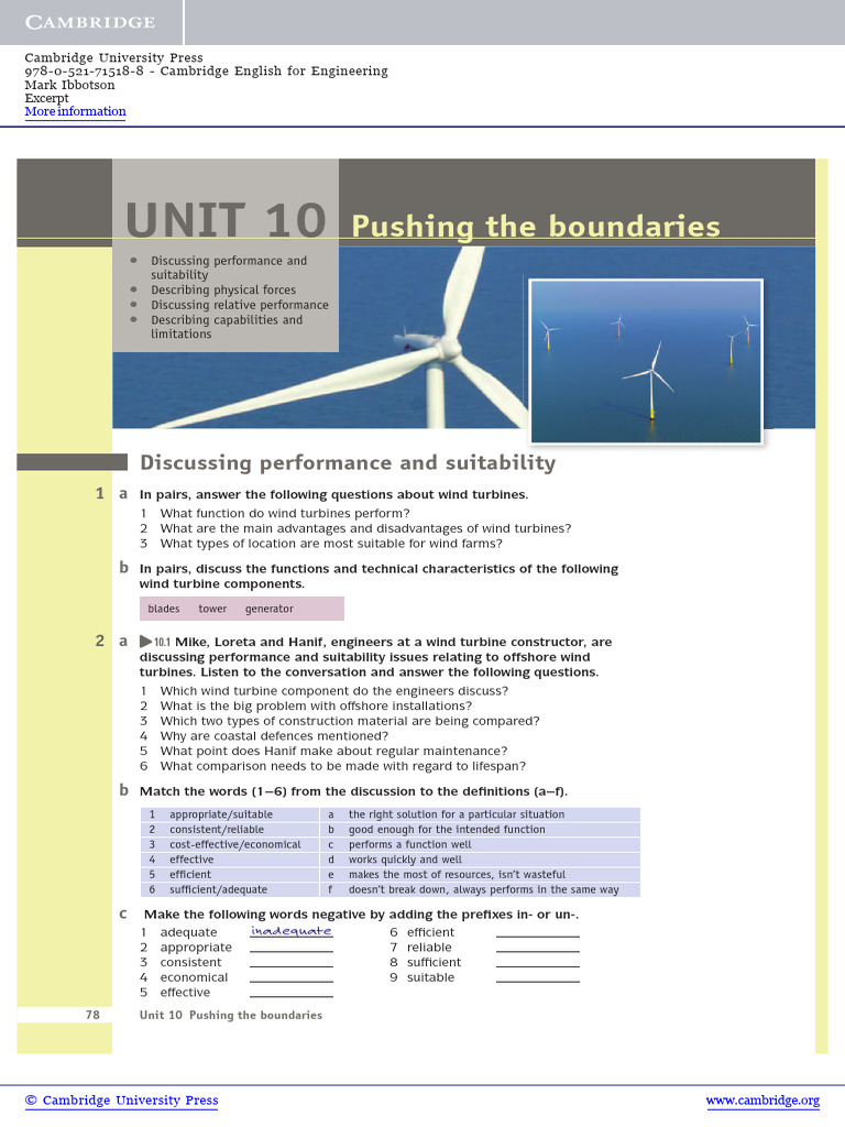 Cambridge English for Engineering Intermediate to Upper Intermediate ...