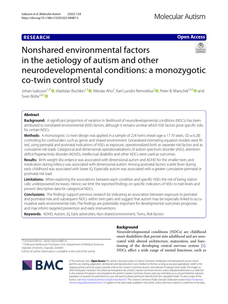Aetiology Autism | PDF | Autism Spectrum | Attention Deficit Hyperactivity Disorder