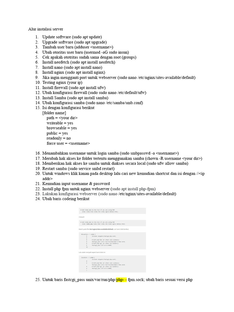 Alur Instalasi Server | PDF
