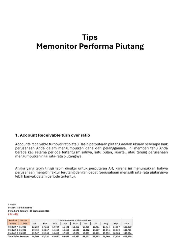 Memahami Rasio Perputaran Piutang | PDF