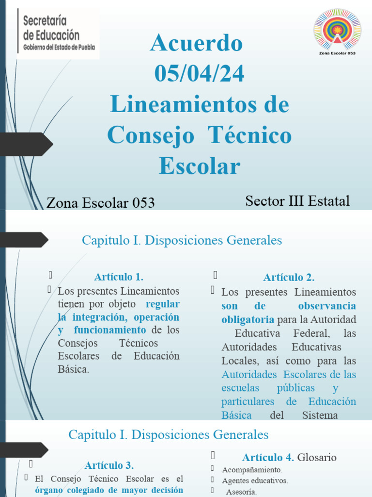 Acuerdo 05 - 04 - 24 Lineamientos CTE - 053W | PDF | Evaluación | Maestros
