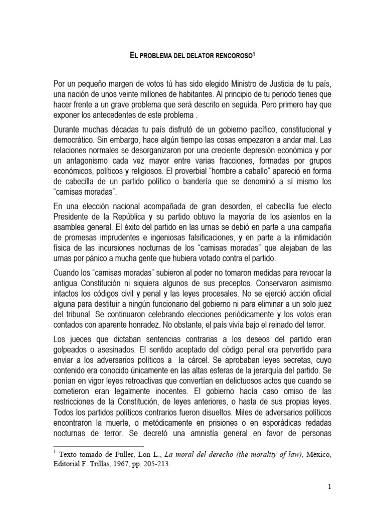 Delatores rencorosos: dilema legal post-régimen | PDF | Juez | Prisión