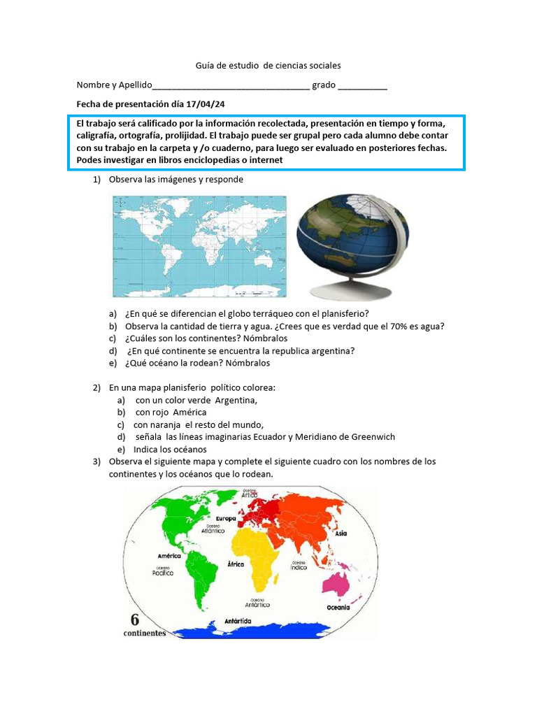 Guía de Estudio de Ciencias Sociales | PDF | Américas | Mapa