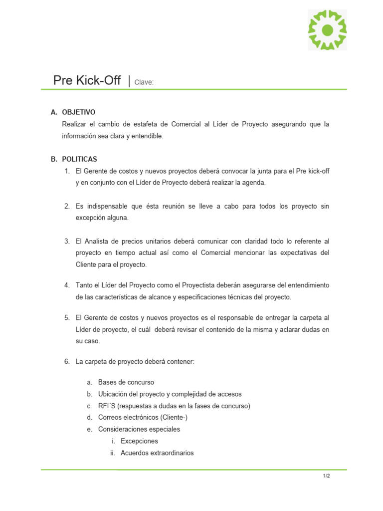 Pre Kick-Off | PDF