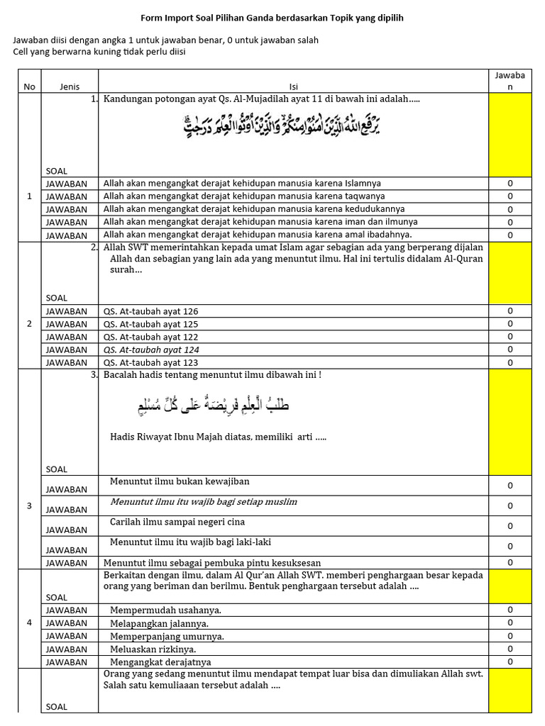 Soal Pat Pai Kelas X | PDF