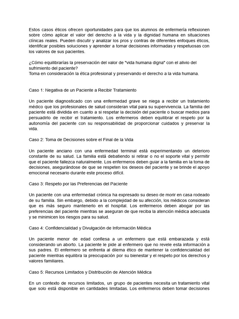 Casos Prácticos 1 | PDF | Enfermería | Medicina