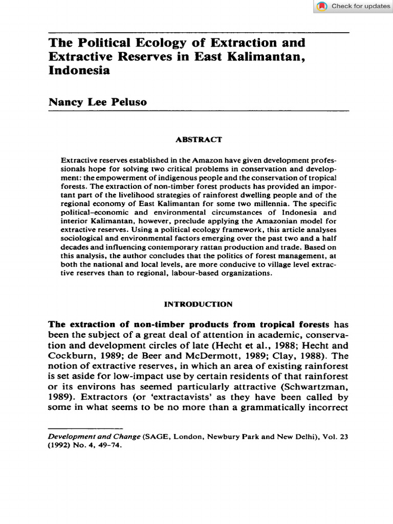 Development and Change - October 1992 - Peluso - The Political Ecology ...