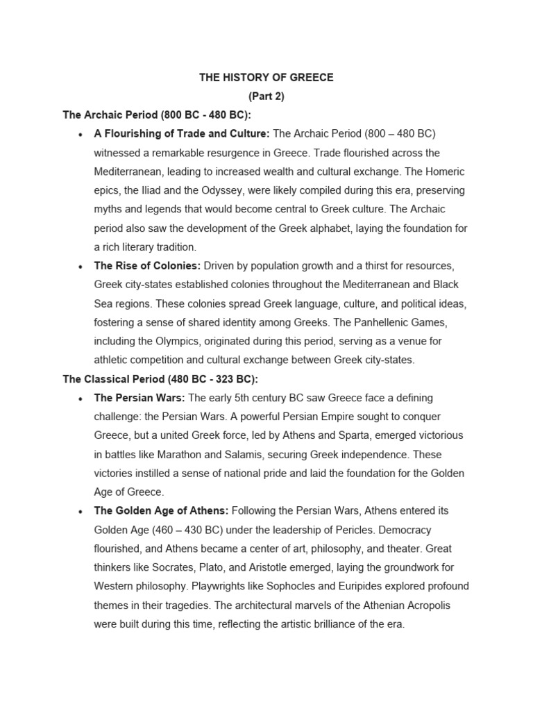 THE HISTORY OF GREECE (Part 2) | PDF | Greeks | Greece