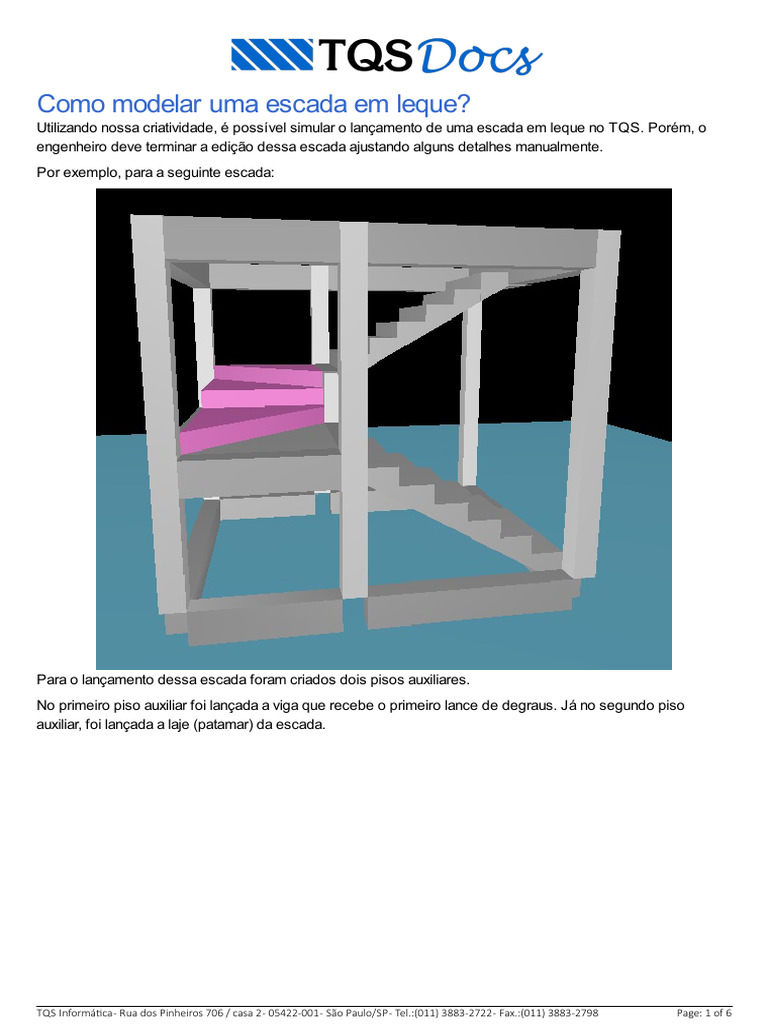 Modelagem de Escada em Leque no TQS | PDF