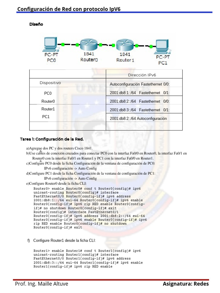 Trabajo Practico IPv6 | Descargar gratis PDF | Yo Pv6 | Telecomunicaciones