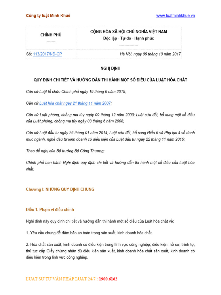 Nghi Dinh 1132017nd Cp | PDF