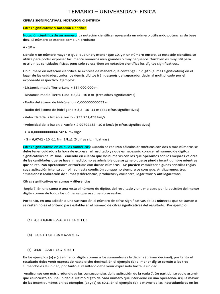 Temario - Universidad - Fisica | Descargar gratis PDF | Vector ...