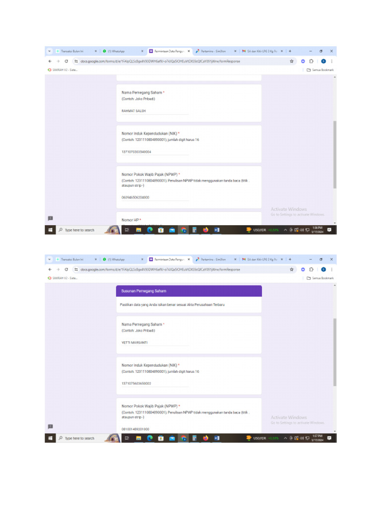 Google Form BMA | PDF