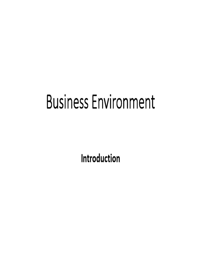 Business Environment Introduction DD | PDF | Capitalism | Market ...
