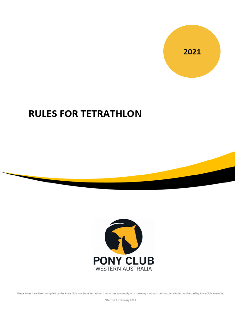 2021 Pony Club WA Tetrathlon Rules | PDF | Swimming (Sport) | Swimming