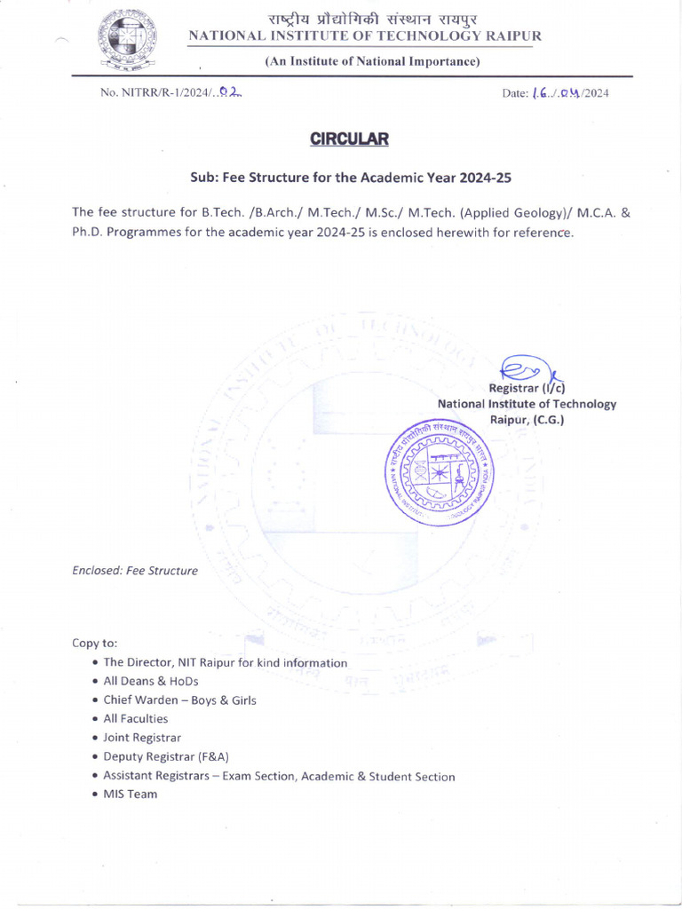 Fee Structure 2024-25 | PDF
