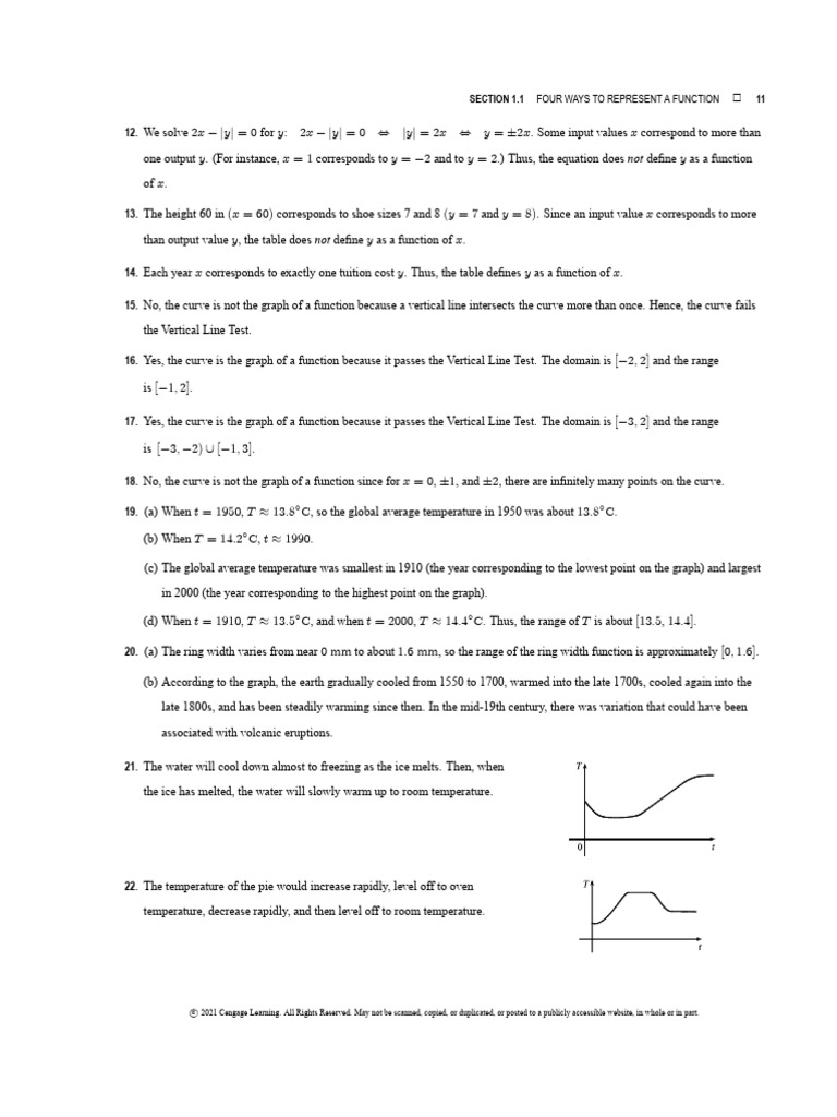 Section 1.1 12.: Four Ways To Represent A Function 11 | PDF | Function ...