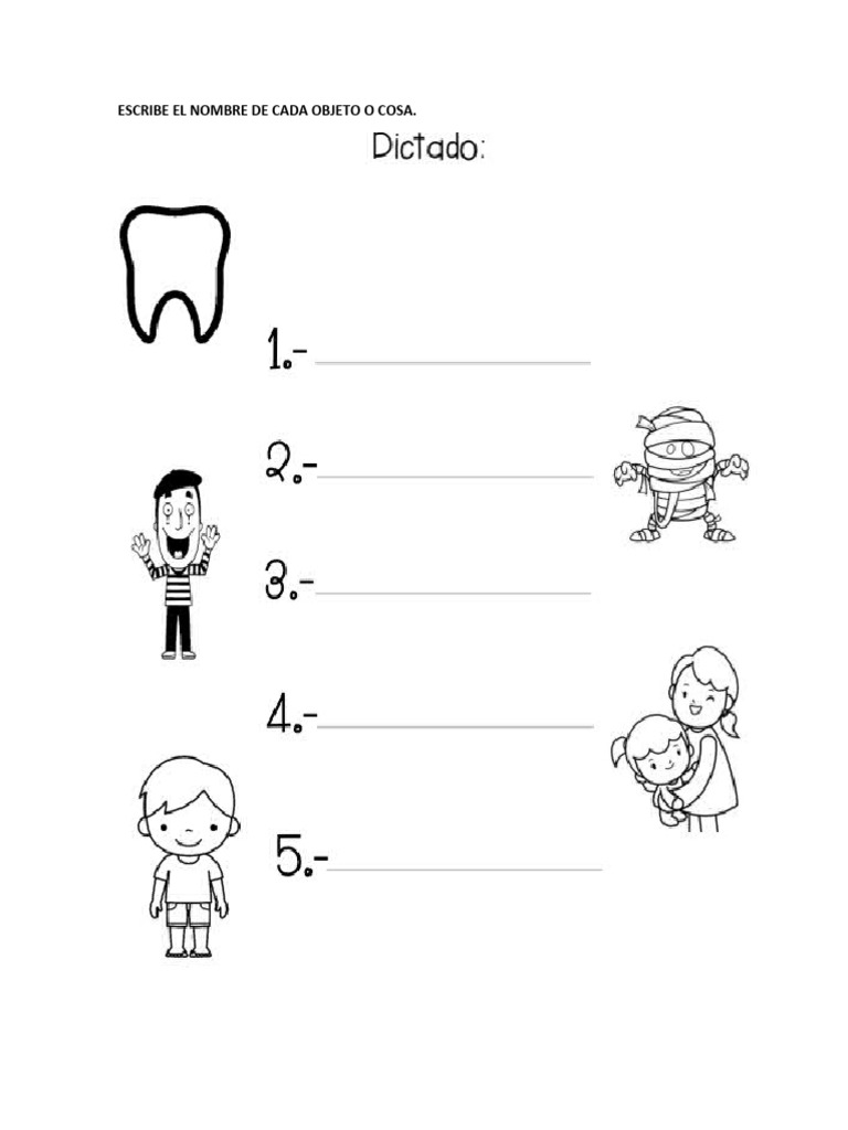 Escribe El Nombre de Cada Objeto o Cosa | PDF