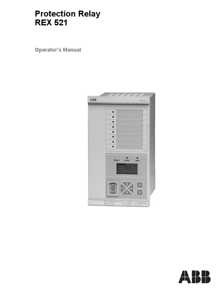 Protection Relay REX 521: Operator's Manual | PDF | Backlight | Relay