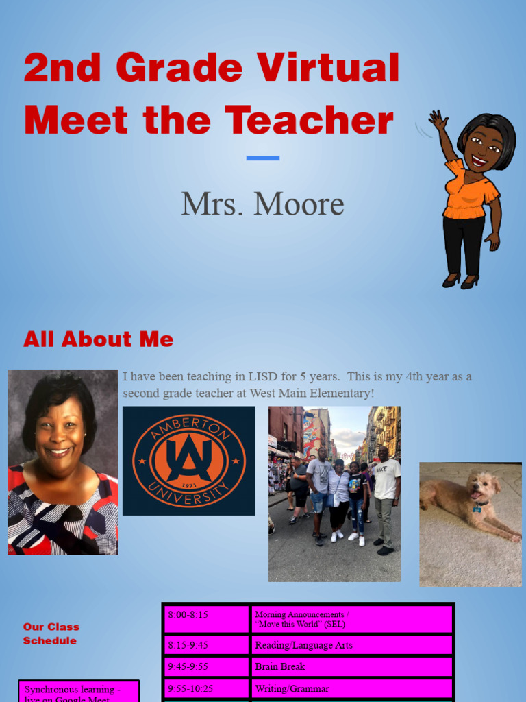 2nd Grade Virtual Meet The Teacher: Mrs. Moore | PDF | Teachers | Behavior Modification