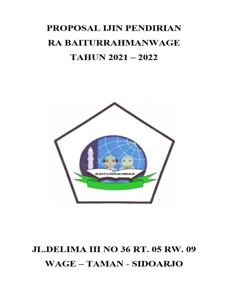 Proposal Pendirian Ra Baiturrahman Revisi | PDF