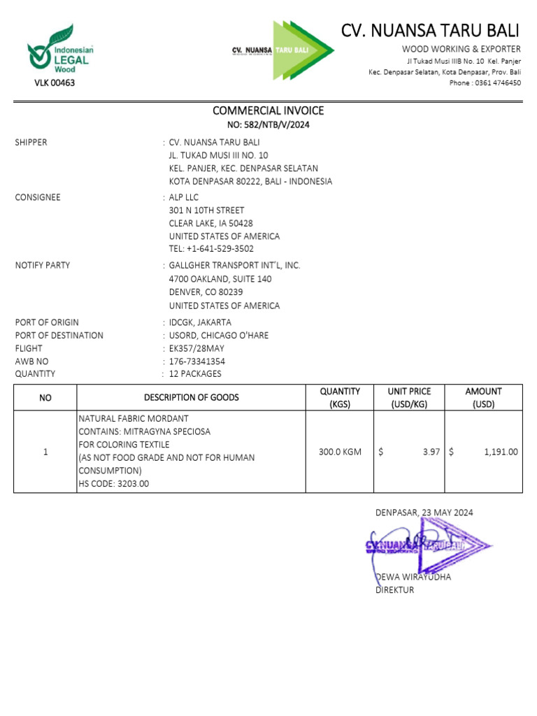 CIPL Shipping Document for Export | PDF | Freight Transport
