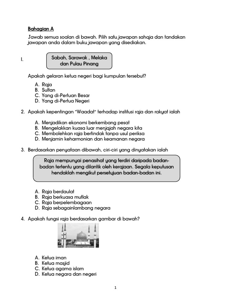 Soalan Sejarah Tahun 5 | PDF