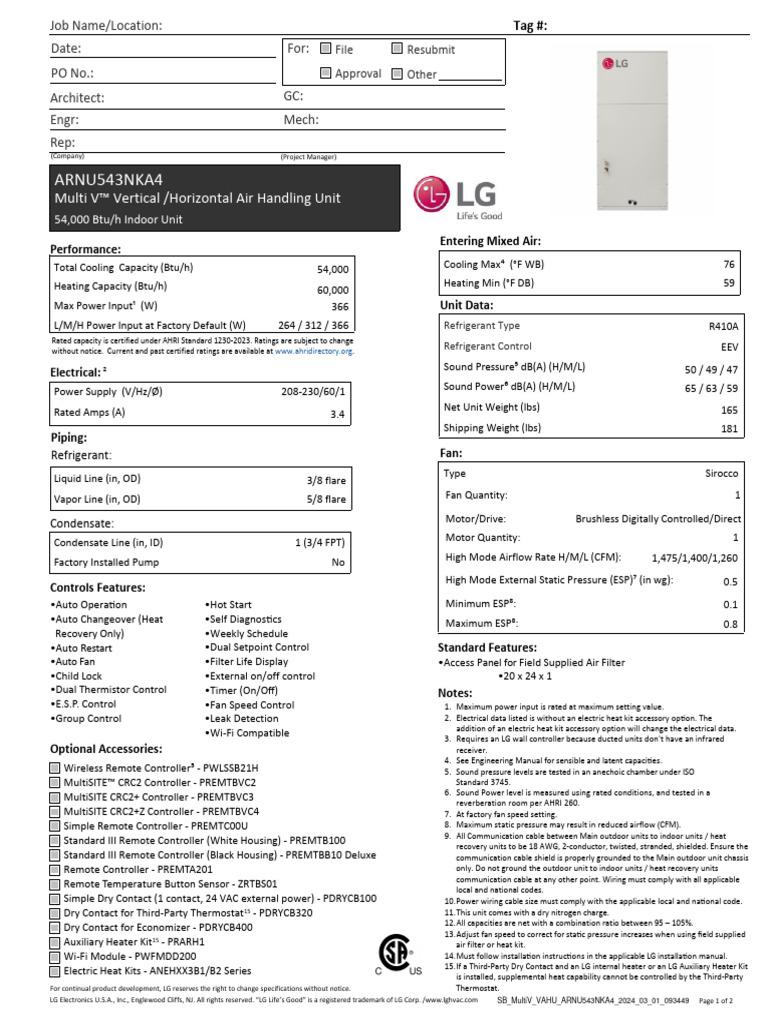 SB Multiv Vahu Arnu543nka4 | PDF | Thermostat | Home Appliance