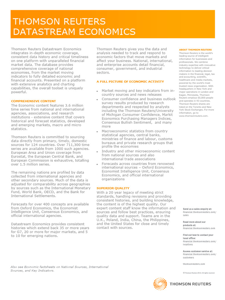Datastream Economics Fact Sheet | PDF | Economics | Business
