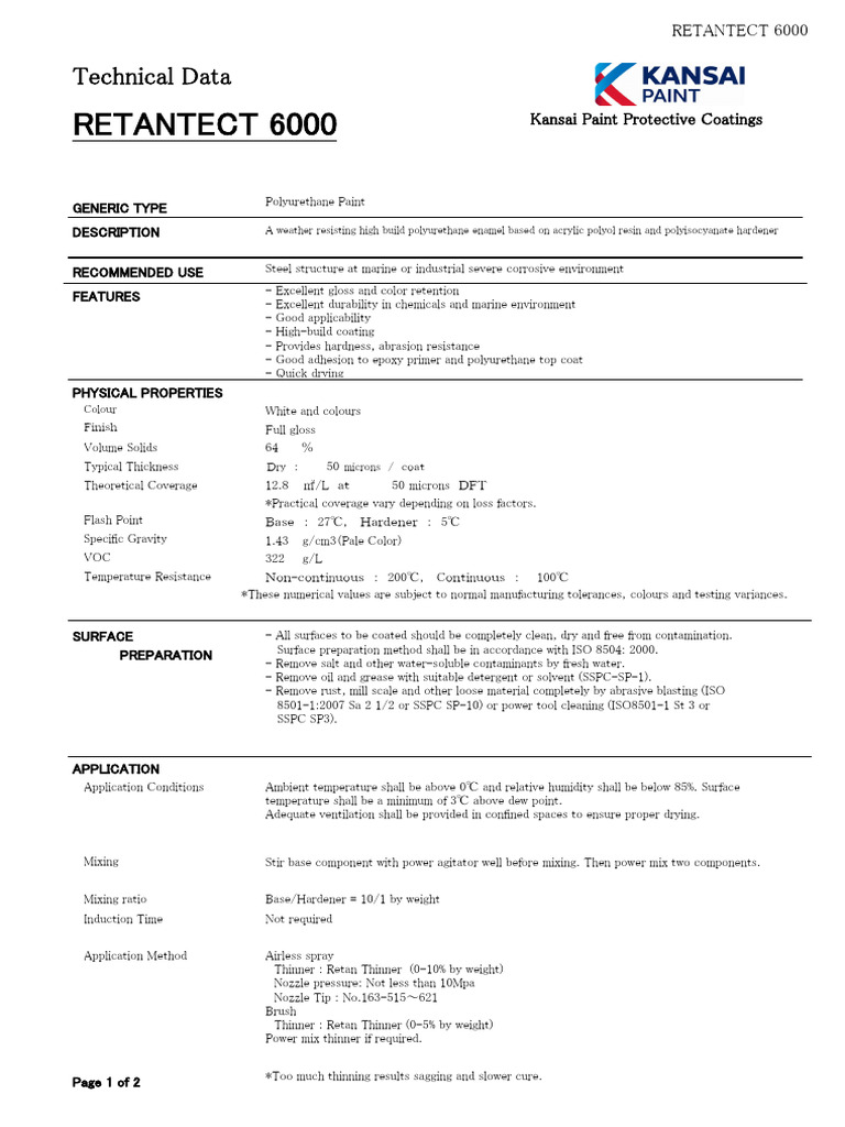 RTT 6000 | PDF | Paint | Polyurethane