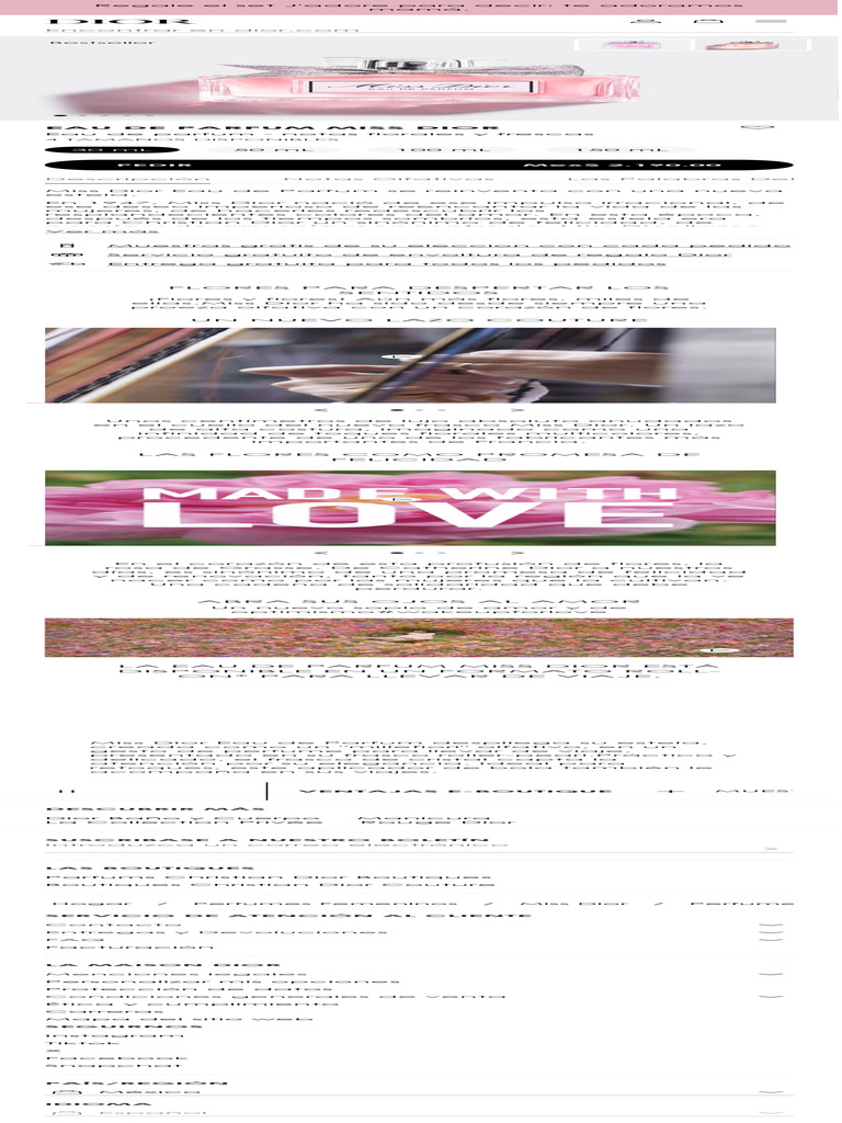 Eau de parfum Miss Dior con lazo couture DIOR MX | PDF | Perfume ...