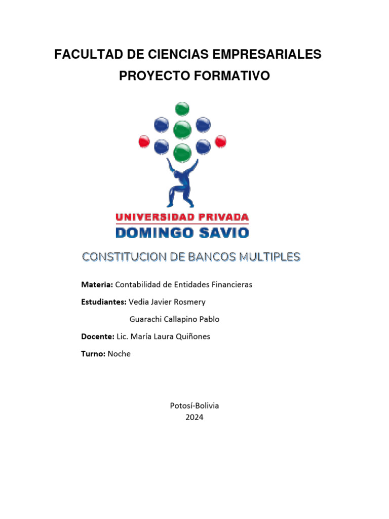 Vedia Proyecto Formativo | PDF | Contabilidad | Bancos