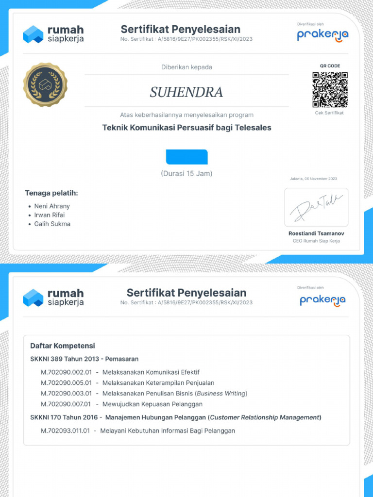 Blanko_Hal1_Teknik_Komunikasi_Persuasif_bagi_Telesales_1_A_5816_9E27_PK002355_RSK_XI_2023 | PDF