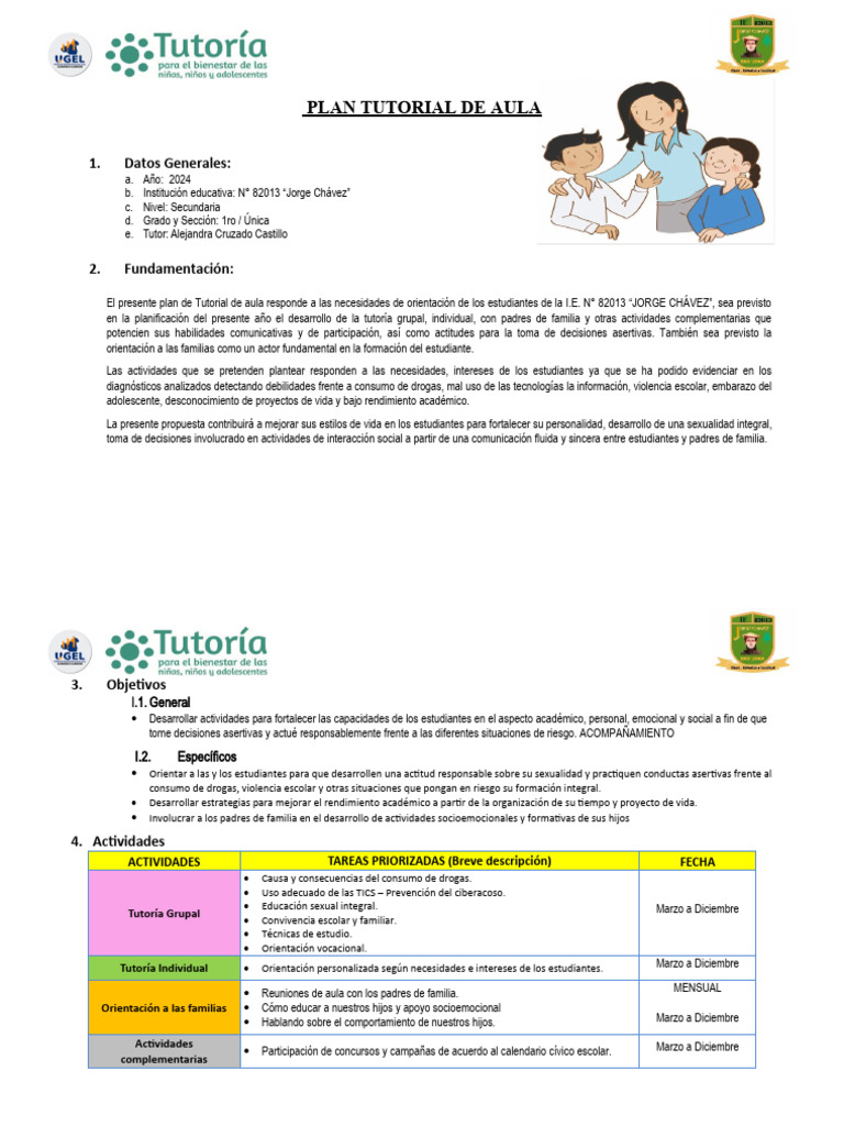 PLAN DE TOE 1RO SJ | PDF | Salud mental | Violencia