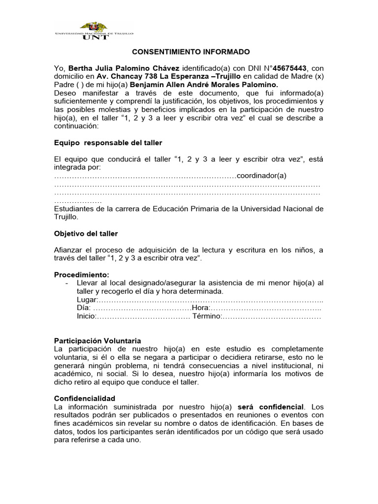 1,2 y 3 CONSENTIMIENTO INFORMADO | PDF