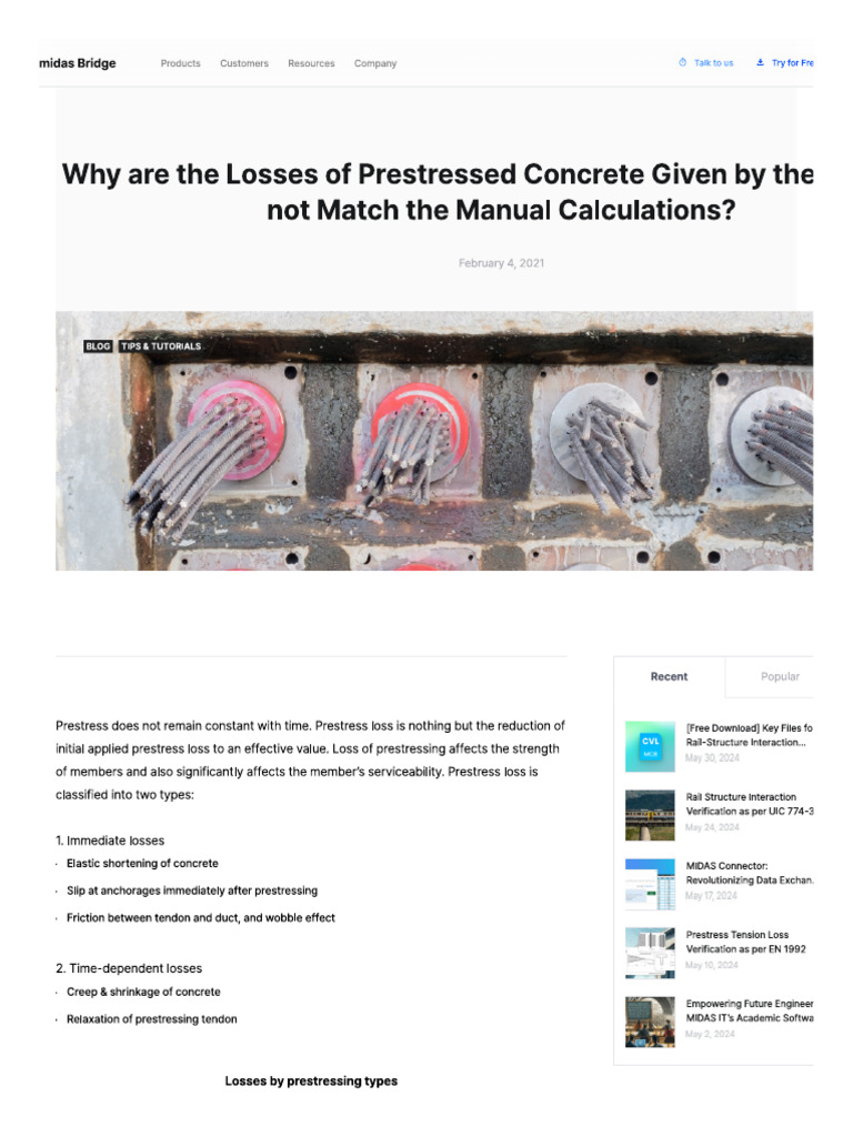 Why Are The Losses of Prestressed Concr... Are Not Match The Manual ...