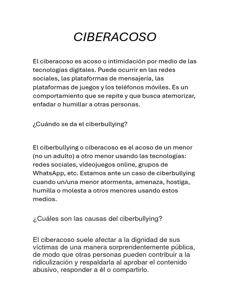 Ciberacoso PDF 2 | PDF | Acoso cibernético