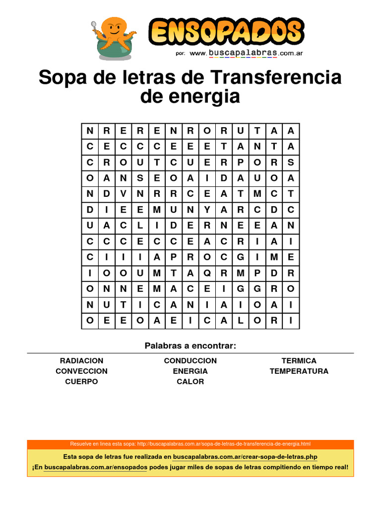 sopa-de-letras-de-transferencia-de-energia | PDF